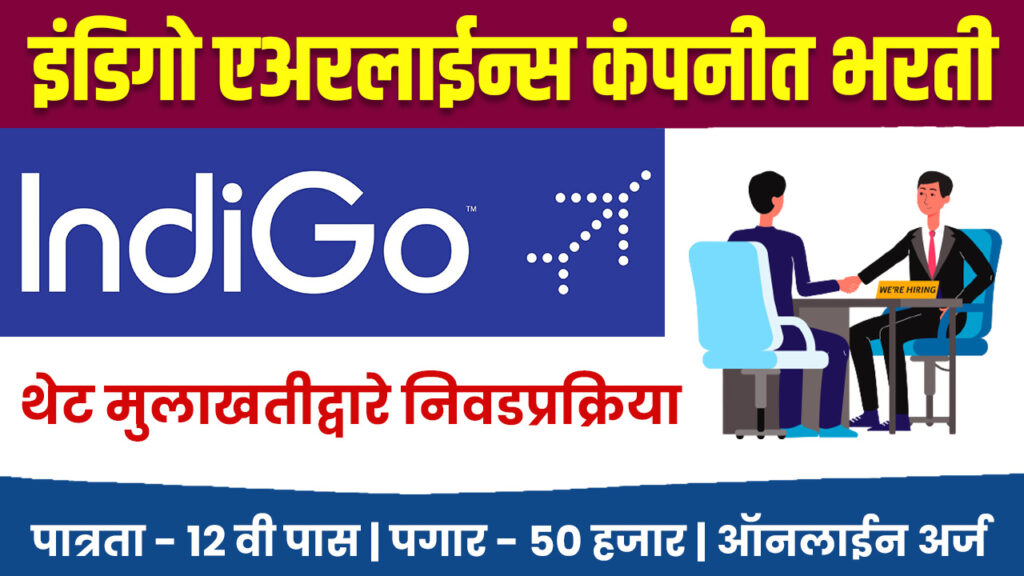 Indigo एअरलाईन्स कंपनीत नोकरीच्या सुवर्णसंधी थेट मुलाखती द्वारे निवड ...